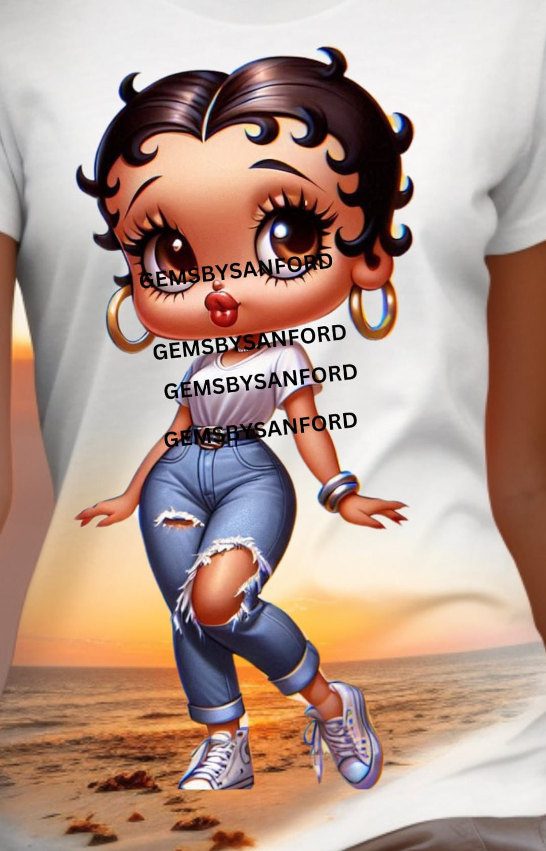 Betty Boop in Ripped Blue Jeans Png for Download Only. - Etsy