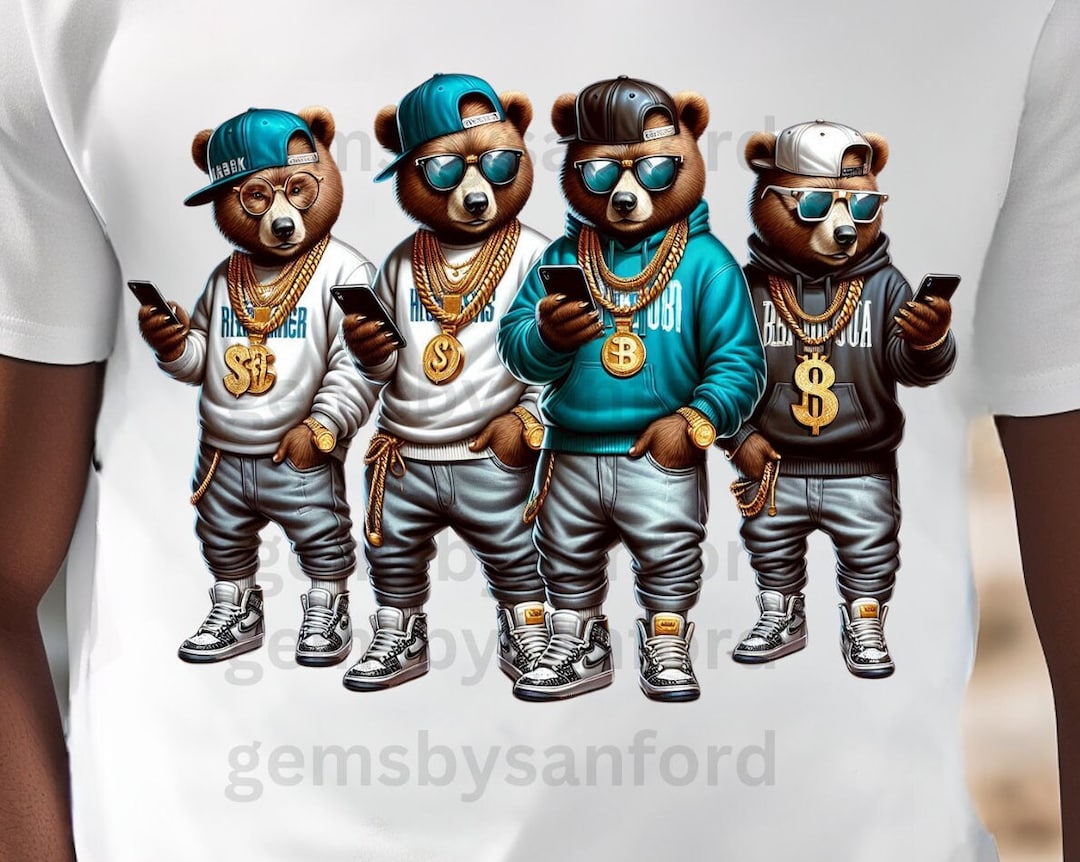 Hip Hop Bears Png for Download Only High Resolution. - Etsy