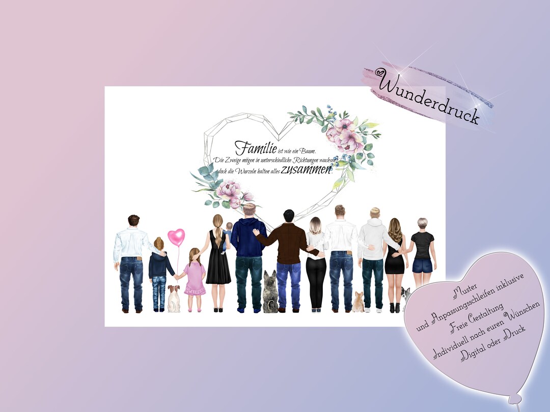 Family Poster I Family Portrait I Family Illustration - Etsy