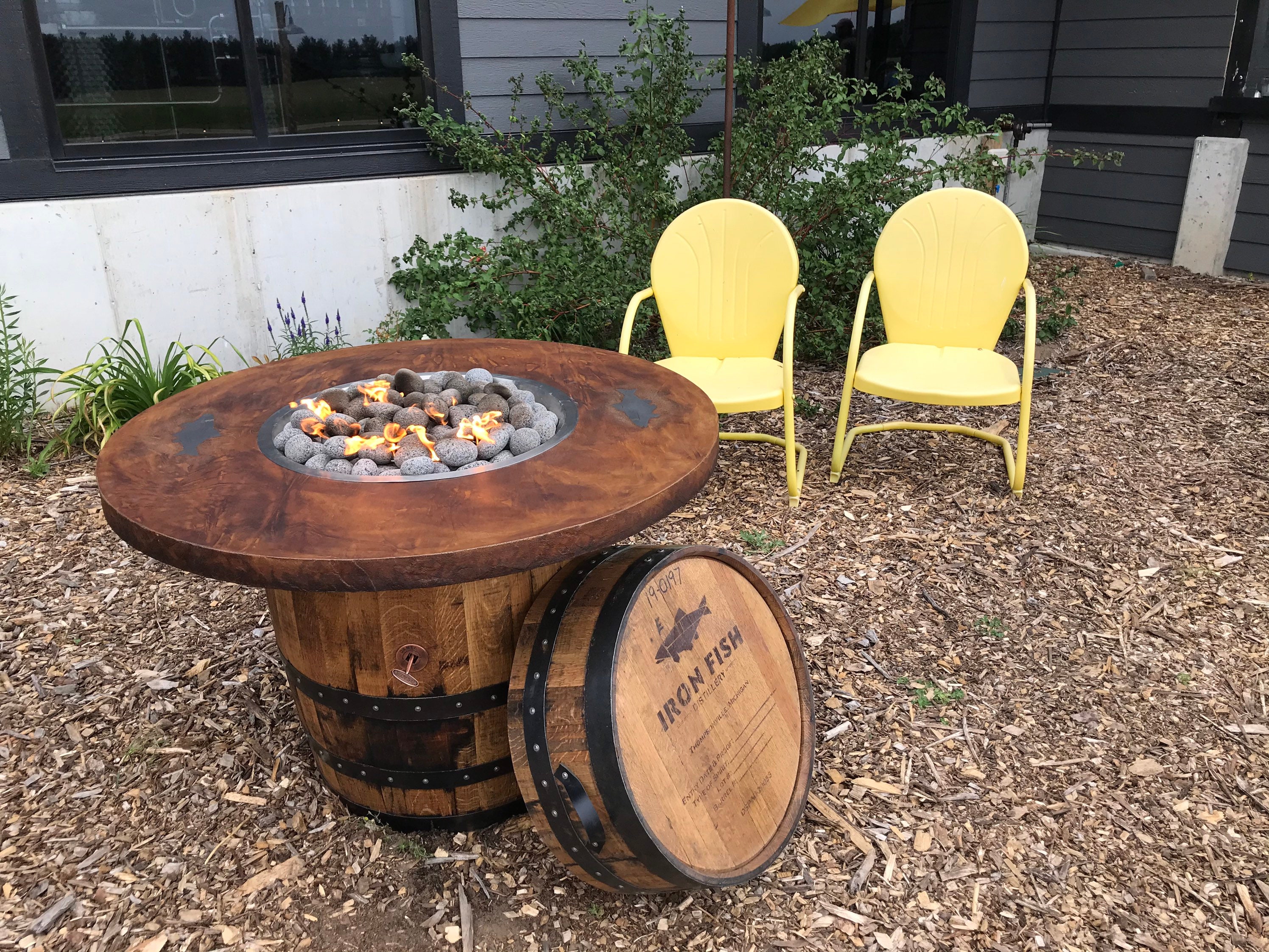 Concrete Fire Pits Various Examples Barrel Fire Pit Gas | Etsy