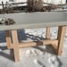 Custom Concrete Table Top Wood Base Patio Table Dining Table - Etsy