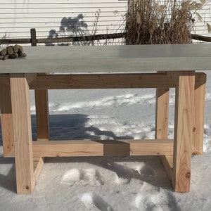 Custom Concrete Table Top | Wood Base | Patio Table | Dining Table - Etsy