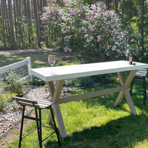 Custom Concrete Table Top | Wood Base | Patio Table | Dining Table ...