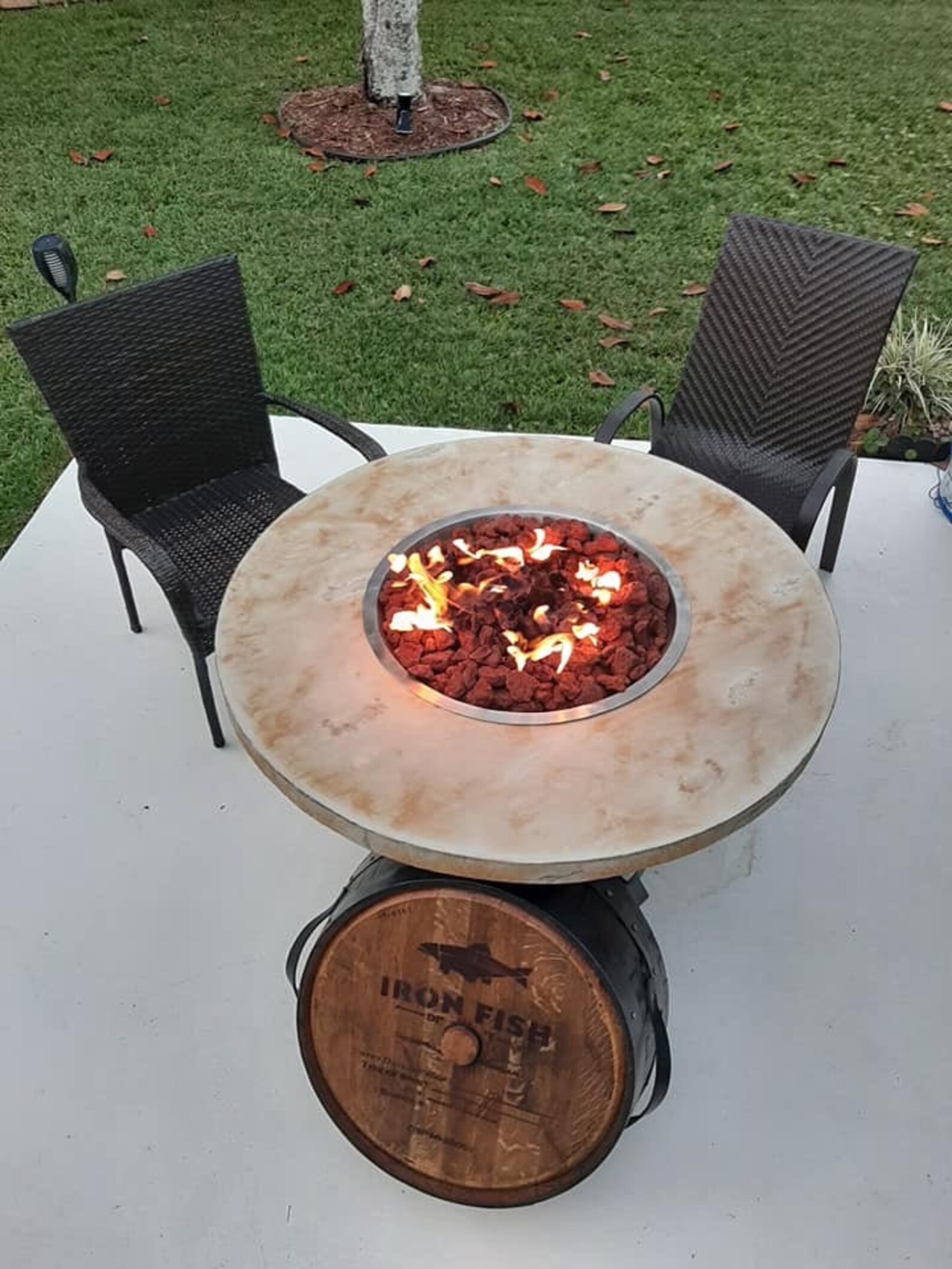 Concrete Fire Pit Barrel Fire Pit Gas Fire Pit - Etsy