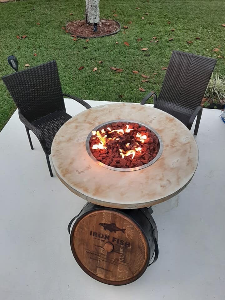 Concrete Fire Pit Barrel Fire Pit Gas Fire Pit - Etsy