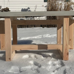 Custom Concrete Table Top | Wood Base | Patio Table | Dining Table - Etsy