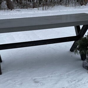 Custom Concrete Table Top | Wood Base | Patio Table | Dining Table ...