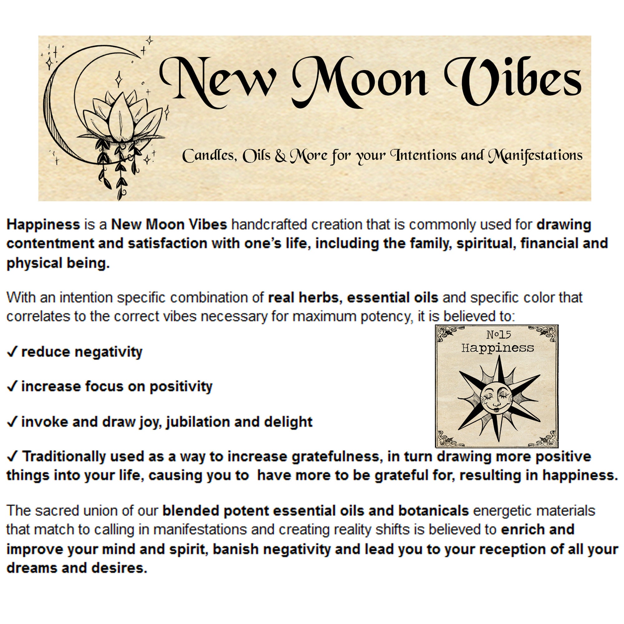 Happiness Happy Conjure Oil Wiccan Pagan Intention Spell - Etsy