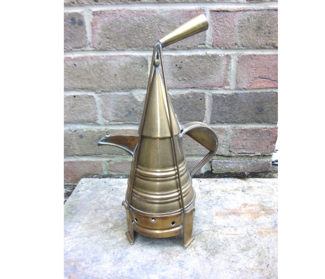 Vintage Kenyan Brass Coffee Pot Dallah Set / African Travelling Kettle ...