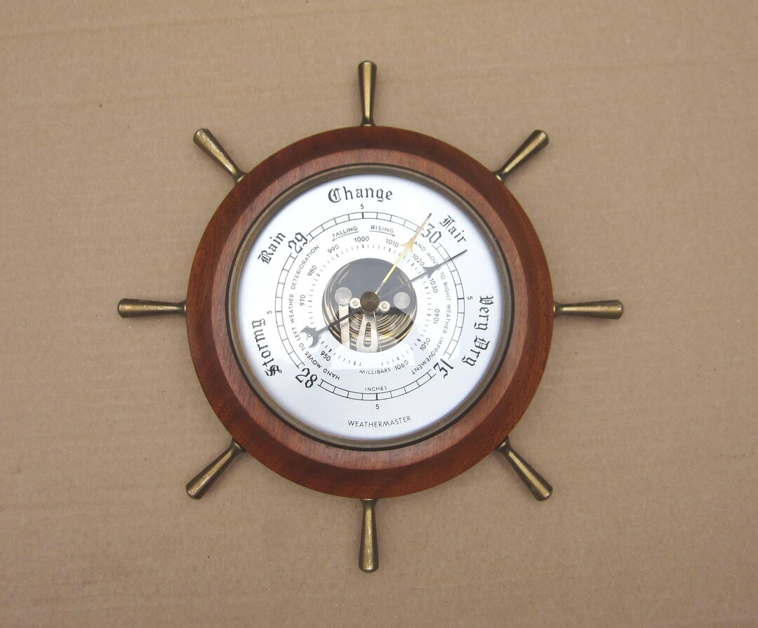 Vintage Weathermaster Barometer | Made in England | Ship Wheel ...