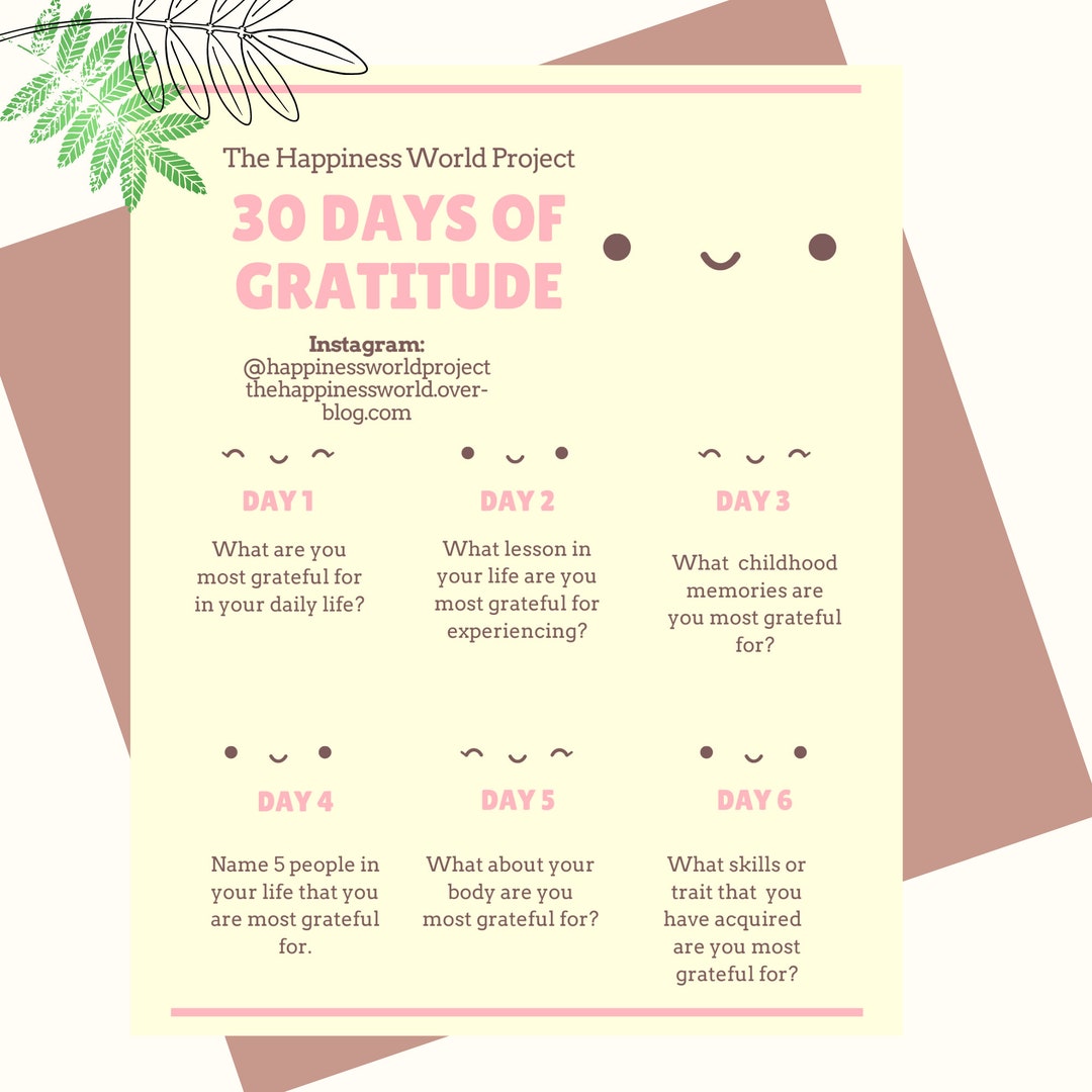 Gratitude Journal Challenge | Mental Health Digital Notebook ...