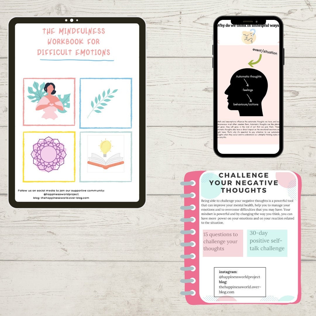 Challenge Negative Thoughts | Mental Health Digital Notebook ...