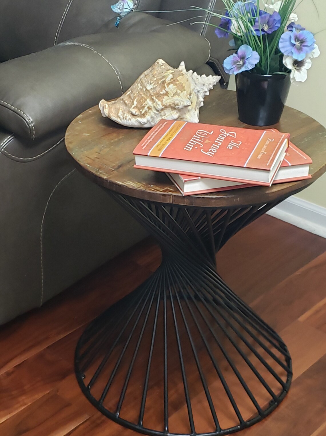 Reclaimed Industrial 20 Inch Round Side Table Accent Table End Table - Etsy