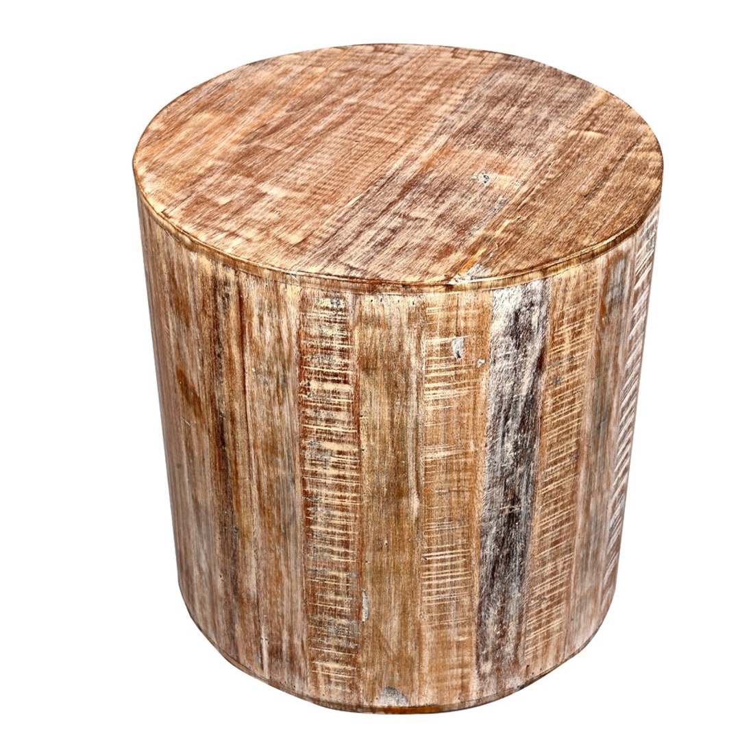 Reclaimed 18 Inch Round Distressed Side Table Accent Table End Table - Etsy