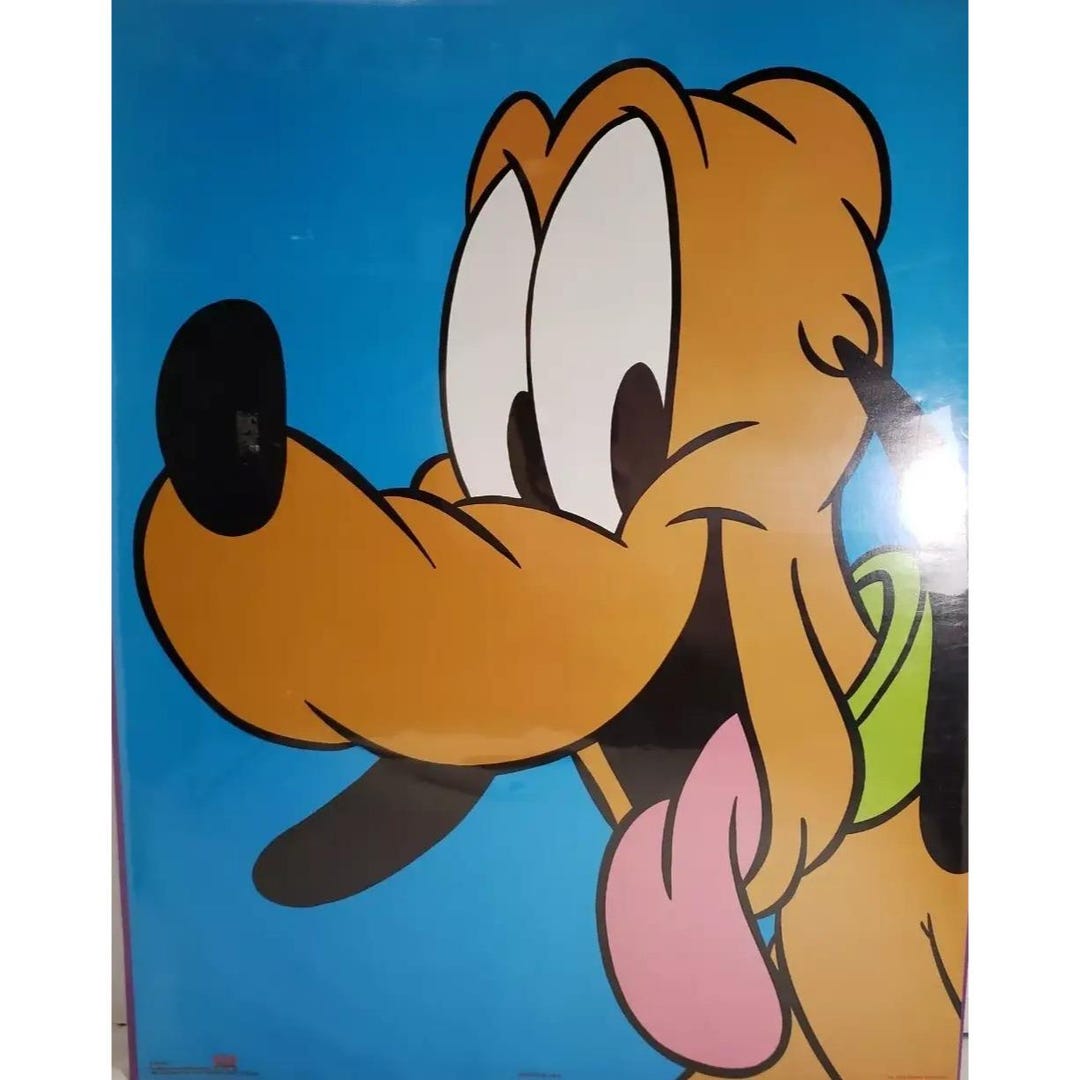 Vintage Disney Pluto Big Face Wall Poster OSP 28086 Mint Still Sealed ...