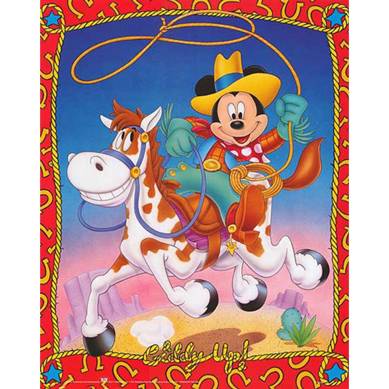 Vintage Disney Mickey Mouse Cowboy Poster OSP 16 X 20 MINT NEW - Etsy