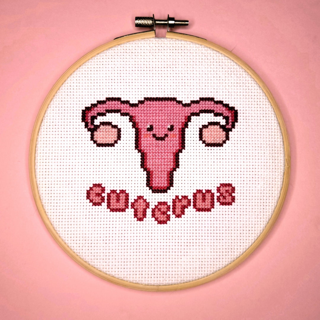 Cuterus Uterus Cross Stitch Piece Ready to Ship - Etsy