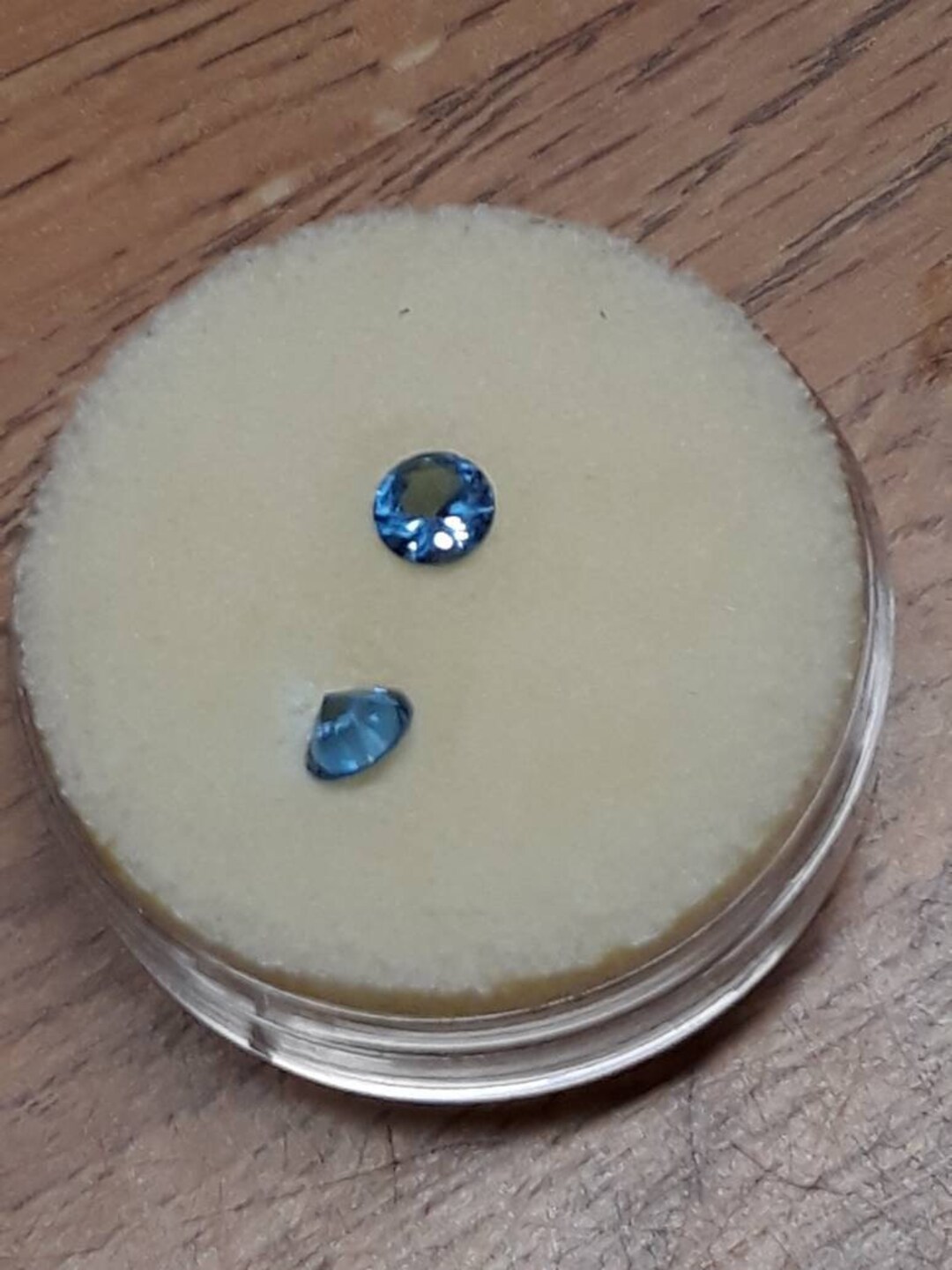 Topacio azul redondo Lab Grown - Etsy España