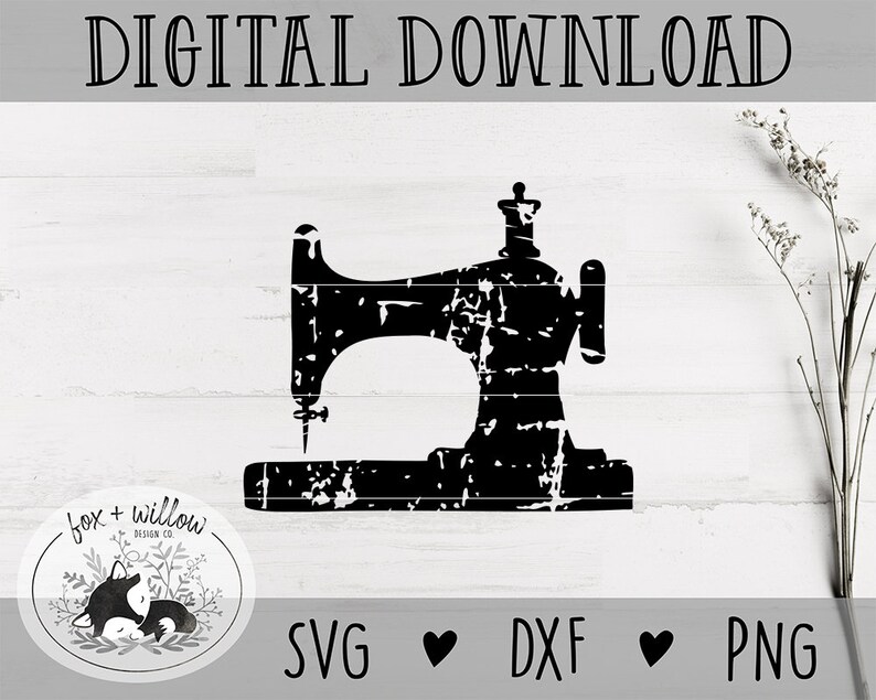 Distressed Grunge Vintage Sewing Machine SVG Sewing SVG Cut - Etsy