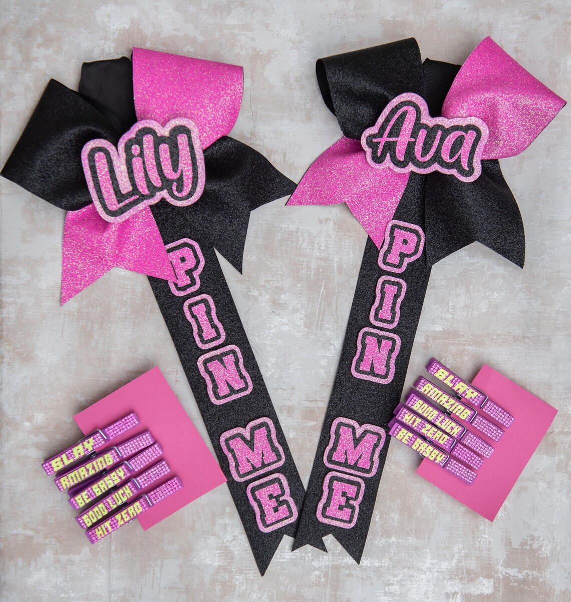 Half & Half Glitter Pin Me Cheer Bow/cheerleader Bows | Bag Accessories ...