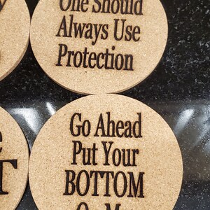 Set of 6 Cork Coasters With Funny Saying. Great Gift to Get the ...