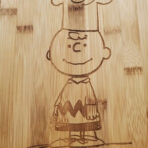 Personalized Charlie Brown Chef Inspired Cutting Board, the Perfect ...