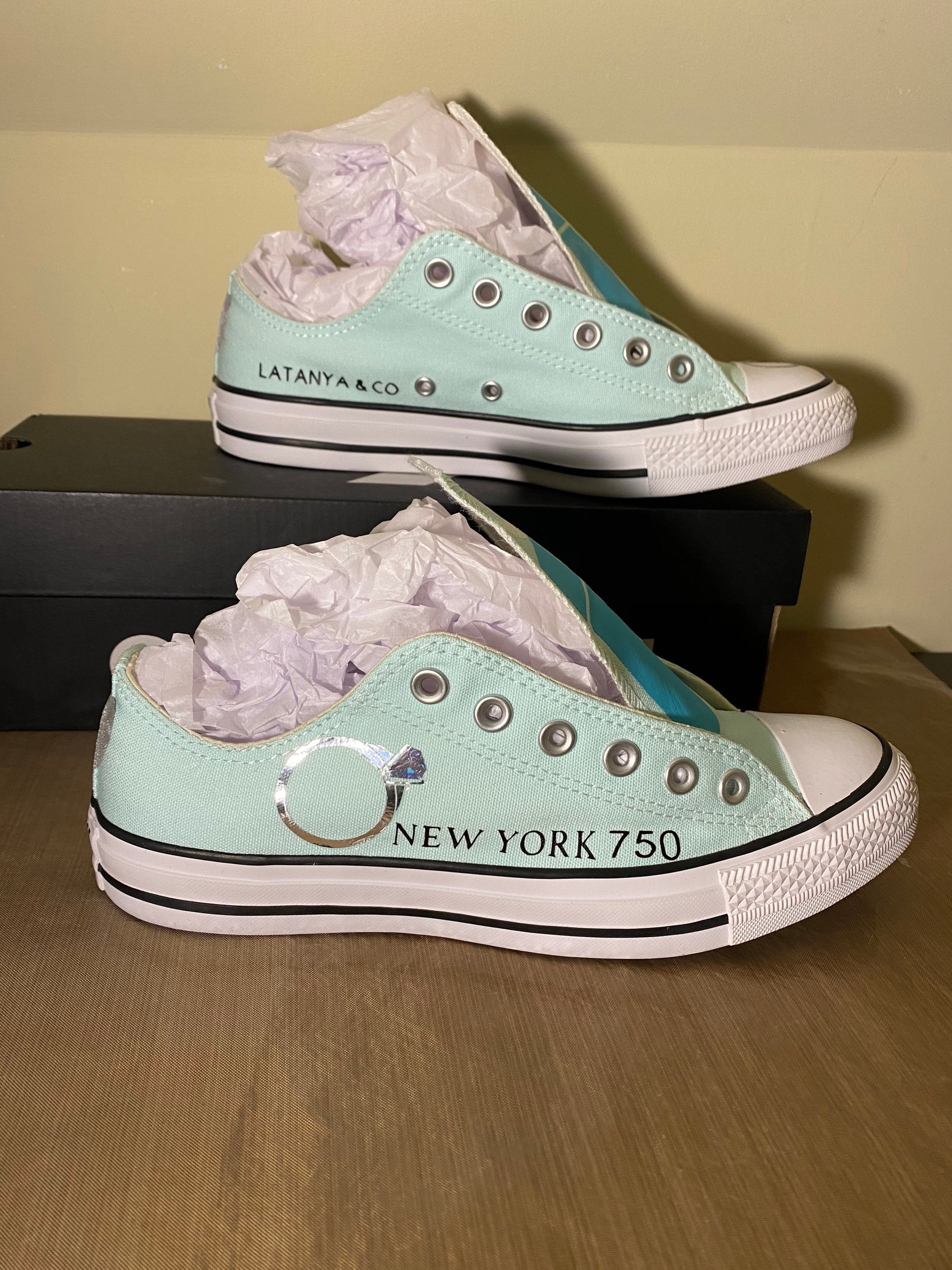 Tiffany Inspired Custom Converse low - Etsy Sweden