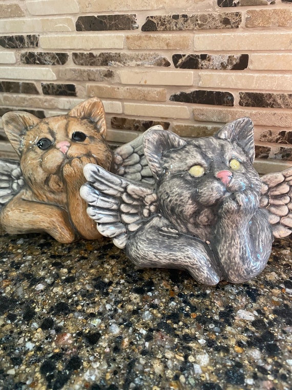 Angel Cat Ceramic Statue - Etsy