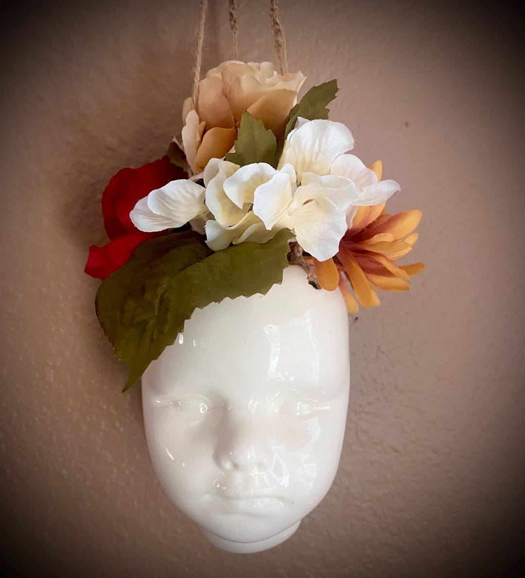 Hanging White Baby Head Vase - Etsy