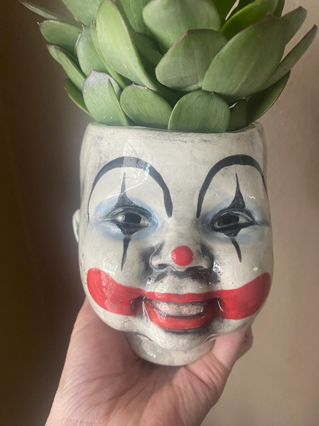 Clown Baby Head Flower Pot - Etsy