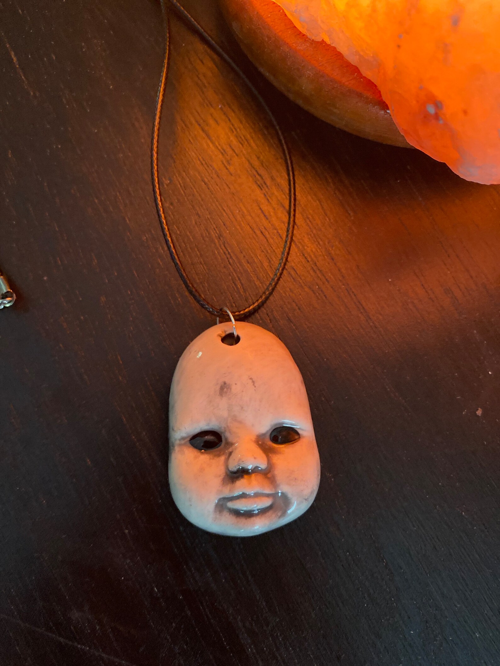 Scary Baby Face Ceramic Pendant - Etsy