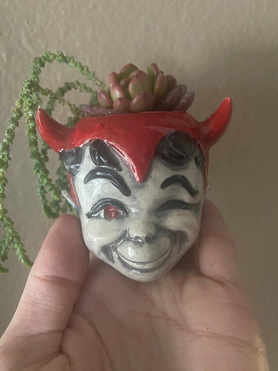 Classic Vintage Devil Planter - Etsy