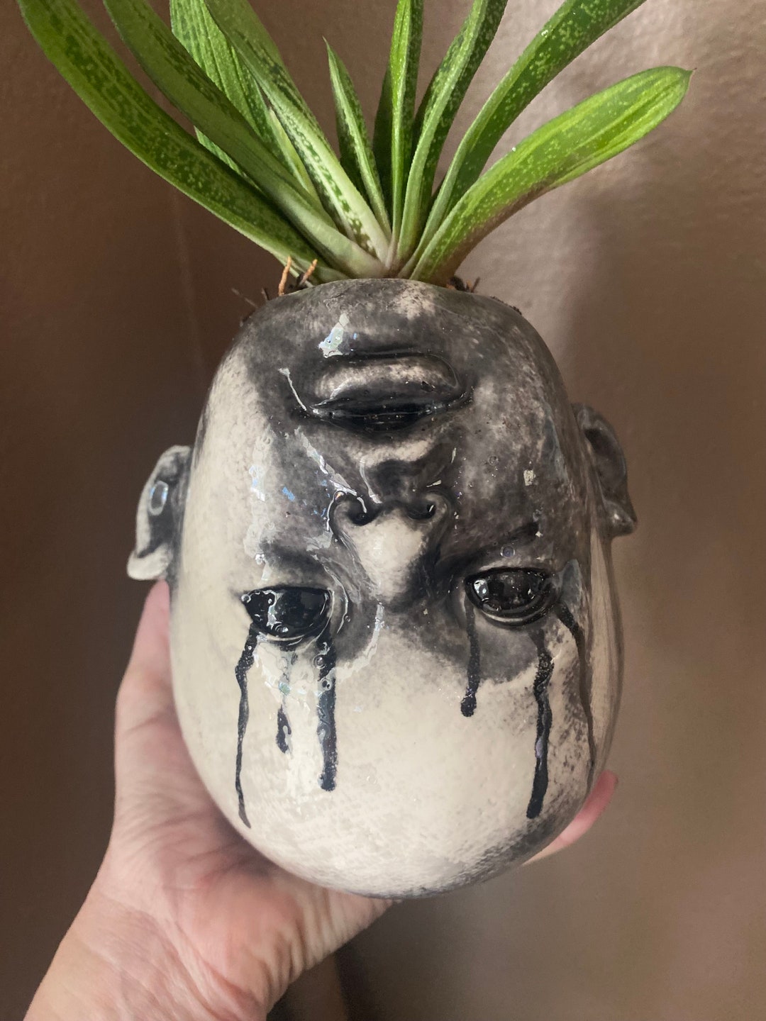 Creepy Crying Upside Down Doll Head Succulents Planter - Etsy