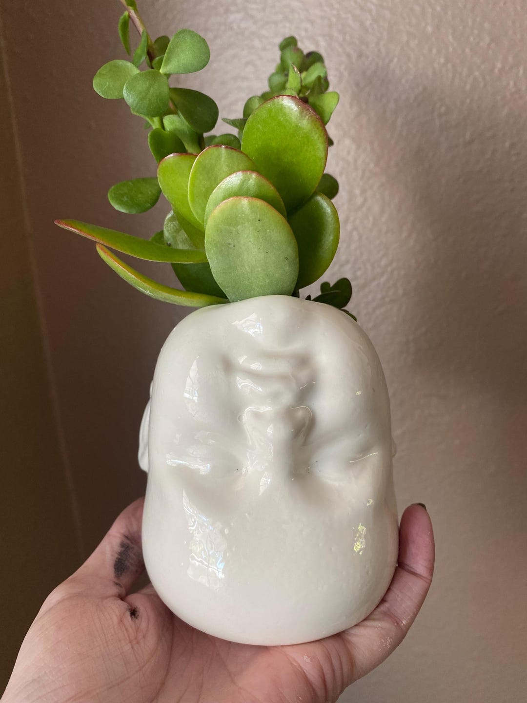 White Upside Down Baby Head Planter - Etsy