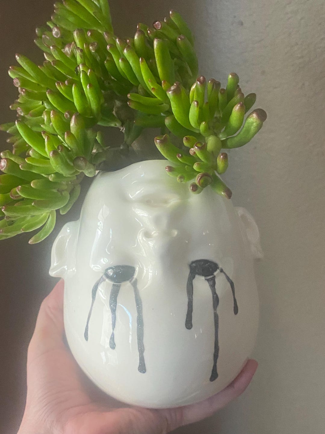 Creepy White Crying Upside Down Doll Head Flower Pot - Etsy