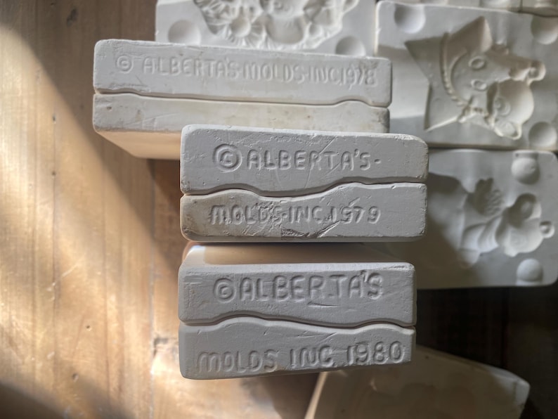 Random Set of 3 Christmas Ornament Molds, Vintage Albertas Plaster Clay ...