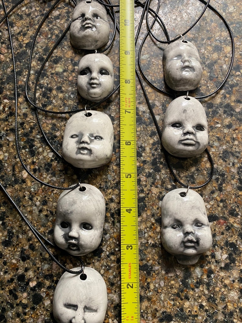 Scary Baby Face Ceramic Pendant - Etsy