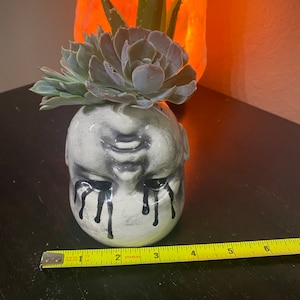 Black Tear Upside Down Baby Head Planter - Etsy
