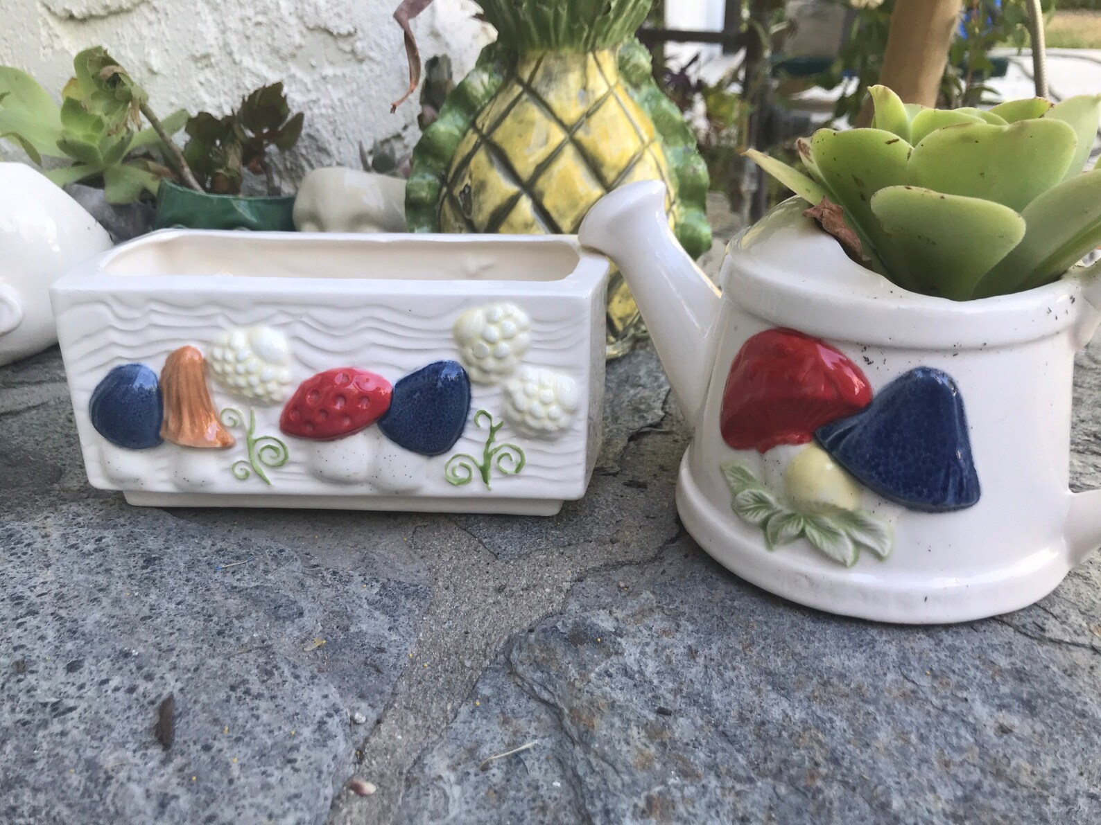 Whimsical mushroom planter rectangular | Etsy