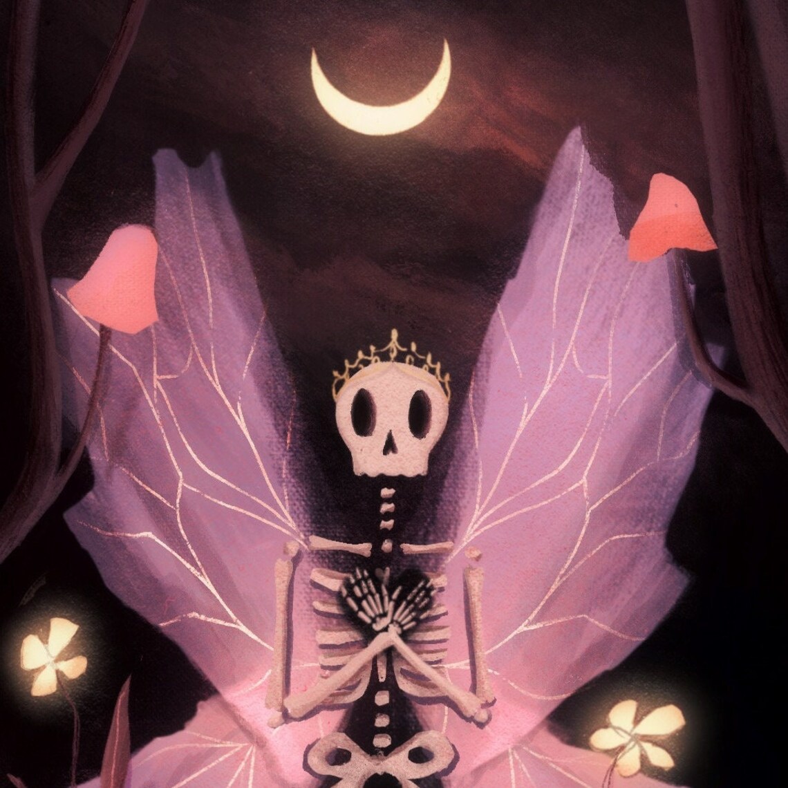 Fairy Skeleton Art Print - Etsy