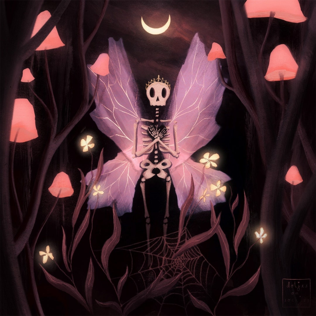 Fairy Skeleton Art Print - Etsy