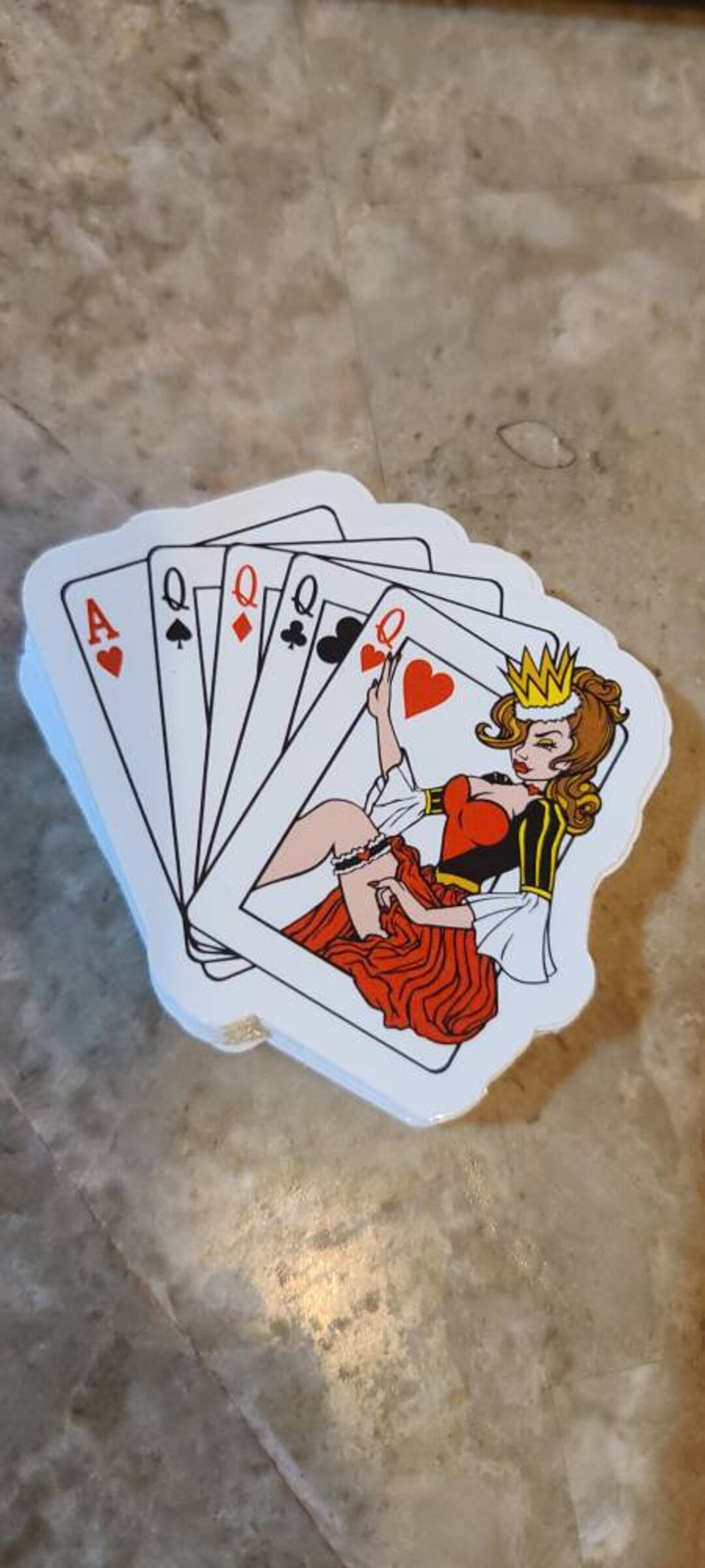 Queen on Cards Sticker - Etsy