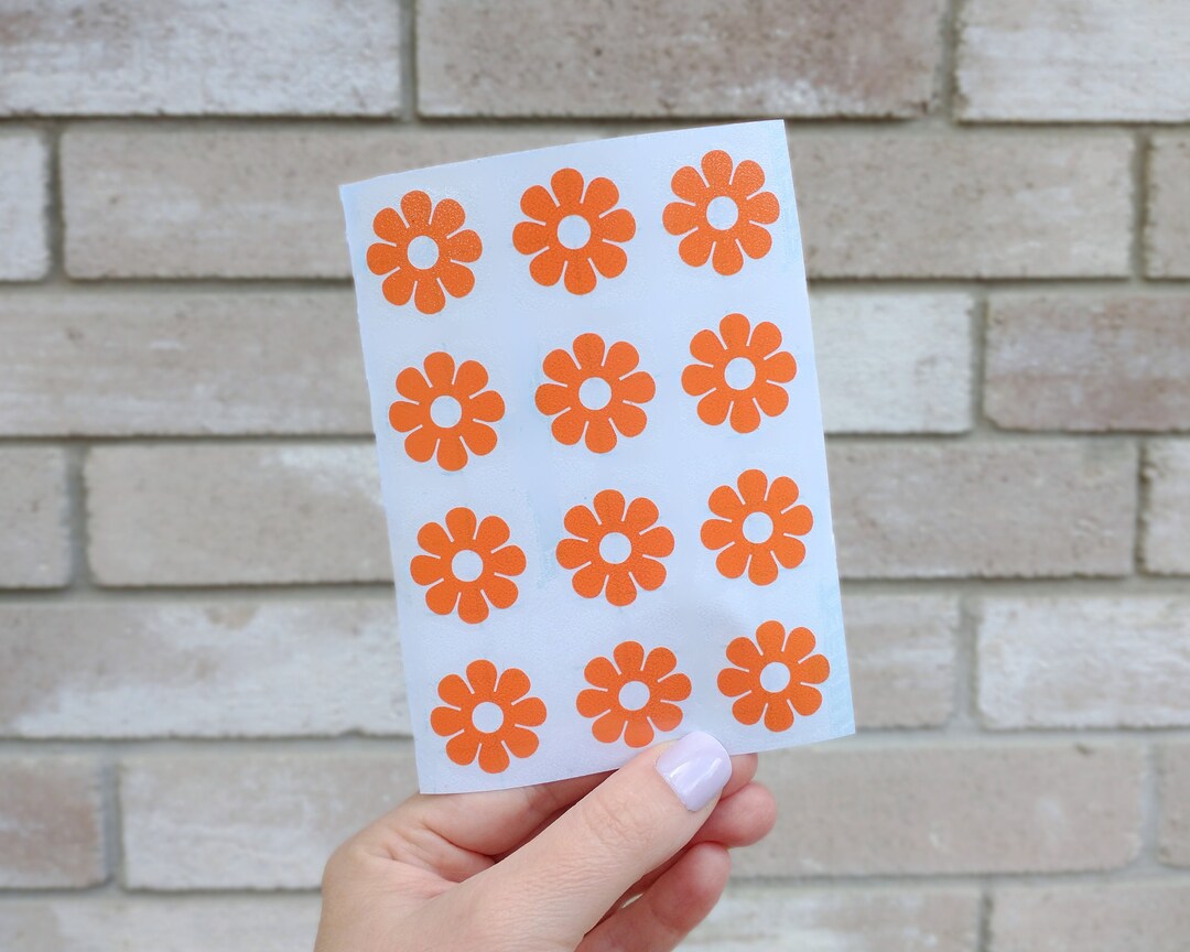 Groovy Flower Decal Sheet, Retro Daisy Decals, Water Bottle Flower ...