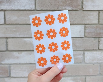 Daisy Flower Sticker Sheet, Retro Daisy Decals, Water Bottle Flower ...