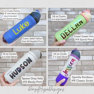 Name Stickers for Water Bottles, Personalized Name Decals for 16 Oz, 24 ...