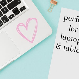 Scribble Heart Decal, Doodle Heart Sticker, Holographic Vinyl Decals ...