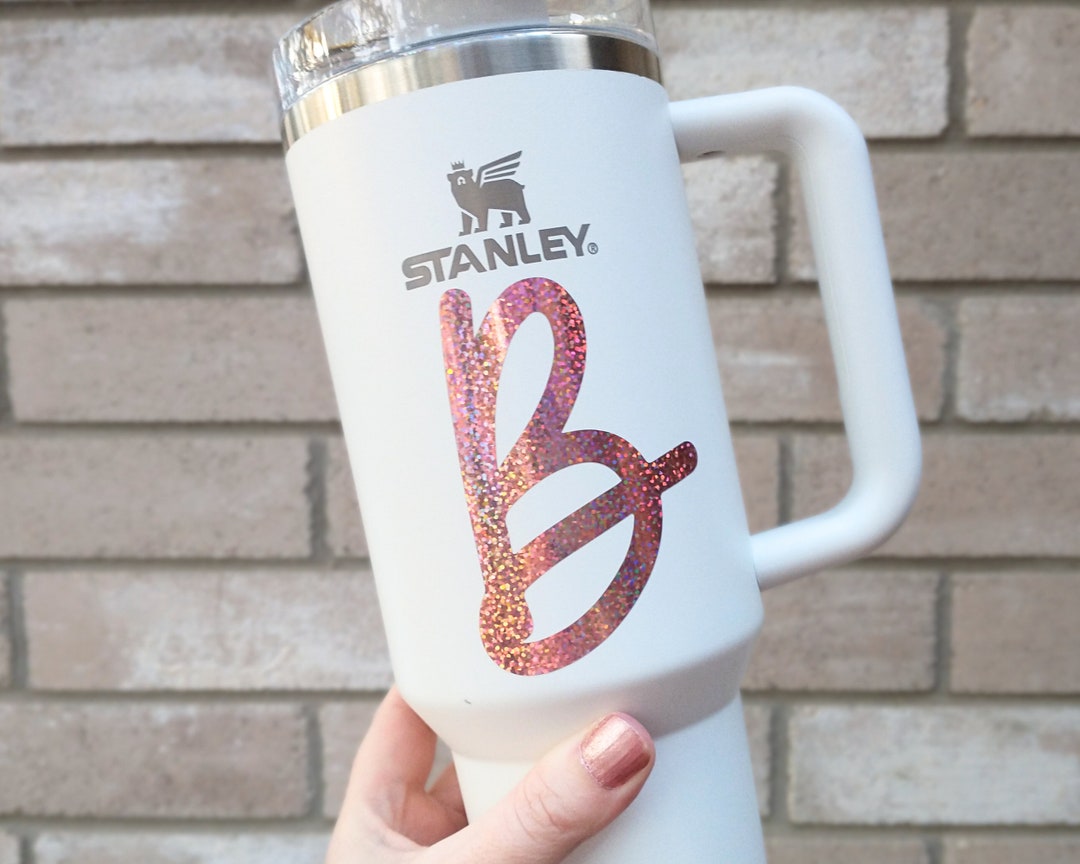 Single Letter Decal, Initial Sticker, Monogram Vinyl Decal for Tumblers ...