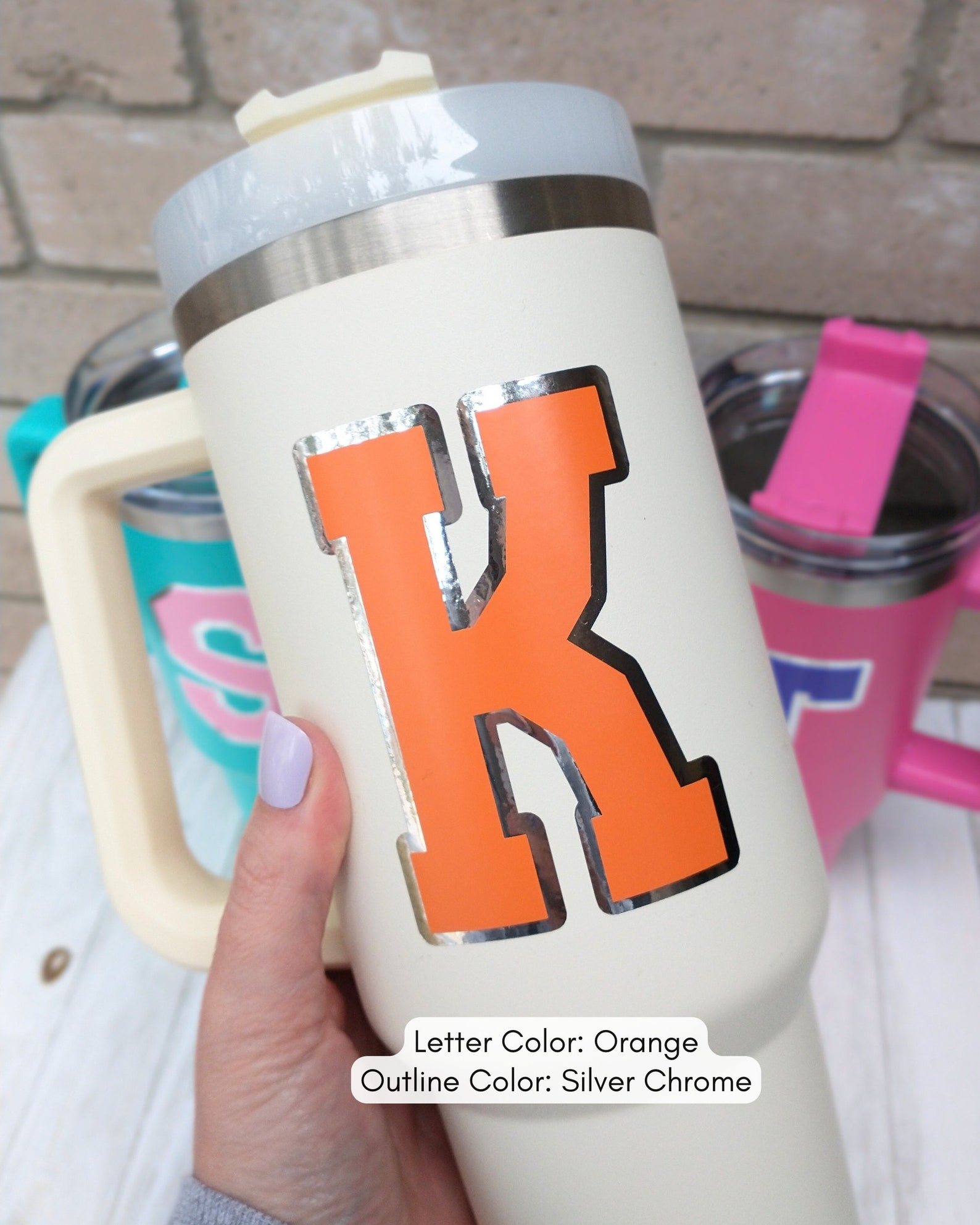 Varsity Letter Stickers, Double Layer Vinyl Decal Sticker for Tumblers ...