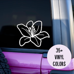 Lily Flower Decal, Floral Stickers, Holographic Vinyl Decals for Cups ...