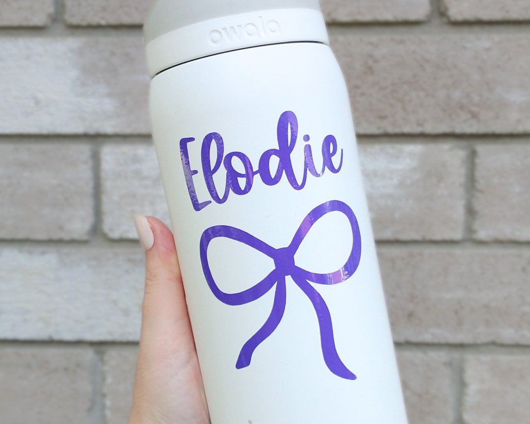 Coquette Bow Name Decals, Personalized Girly Name Stickers for Water ...